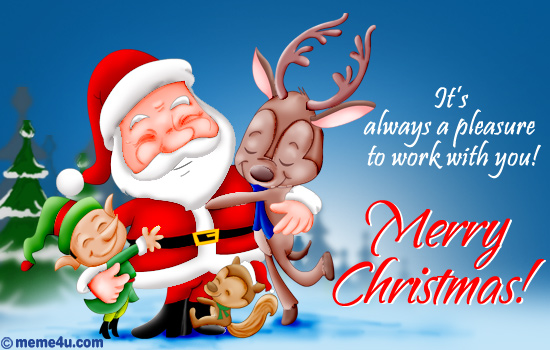 Pleasure Working Working With You Christmas Ecard Cute Christmas Business Cards Business 